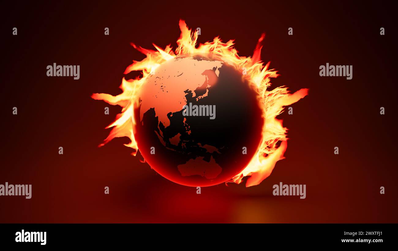 The Earth is burning due to global heat waves caused by global warming ...