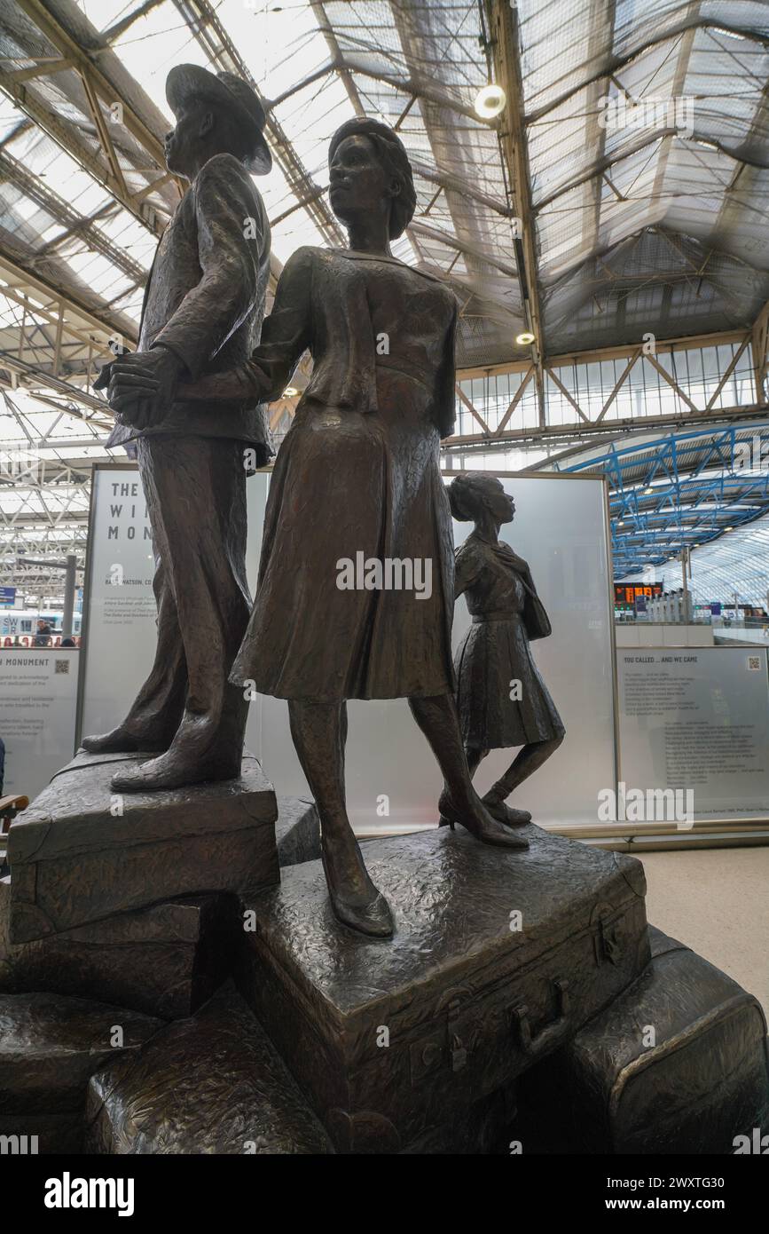London 2 April 2024 . The National Windrush monument by Basil Watson at ...