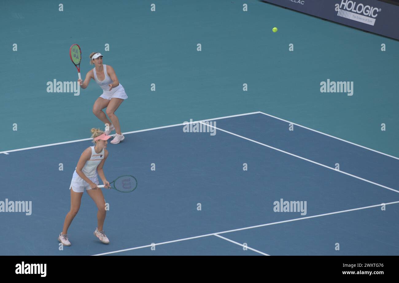 MIAMI GARDENS, FLORIDA - MARCH 31: Gabriela Dabrowski (Canada) and Erin ...