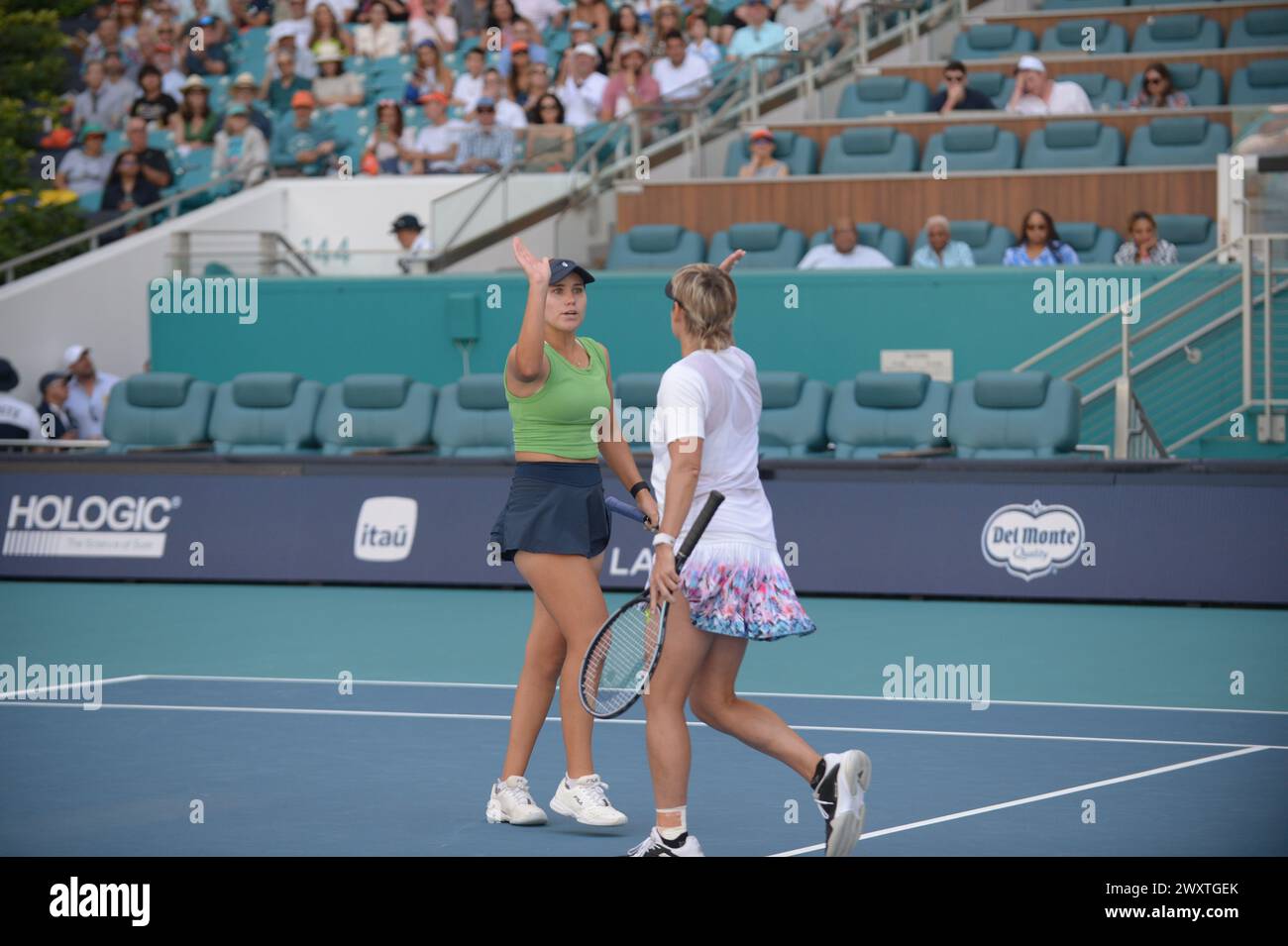 MIAMI GARDENS, FLORIDA - MARCH 31: Sofia Kenin (United States) and ...