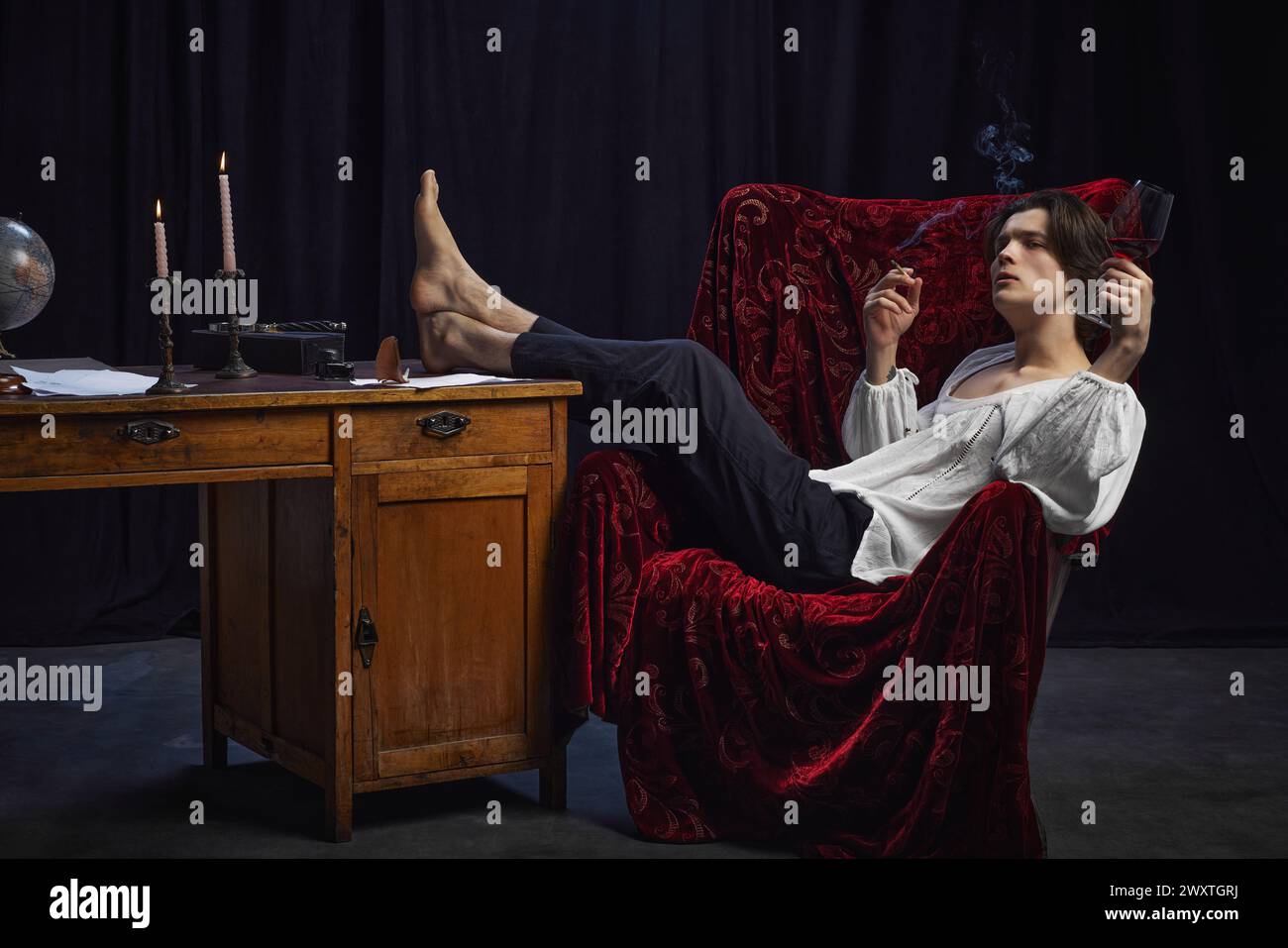 Victorian man sitting in chair hi-res stock photography and images - Alamy