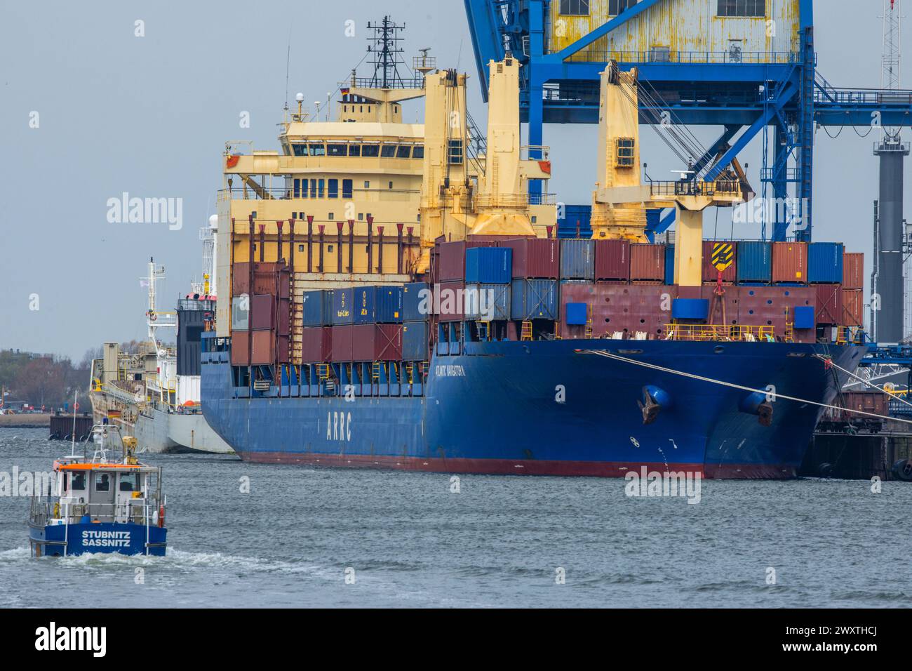 Rostock, Germany. 02nd Apr, 2024. The 193-meter-long freighter ...