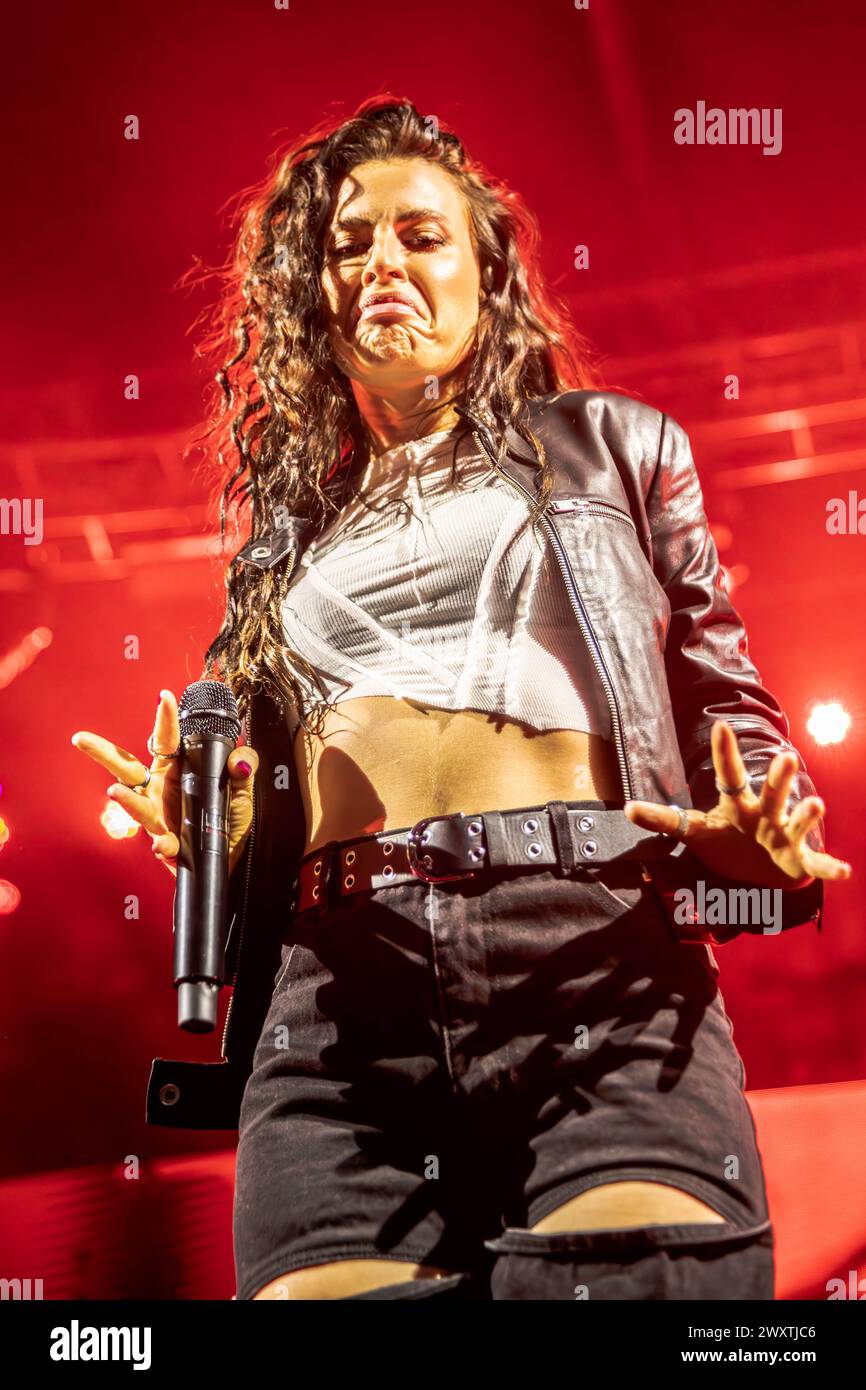 Milan, Italy. 01st Apr, 2024. The American singer-songwriter Cari Elise ...