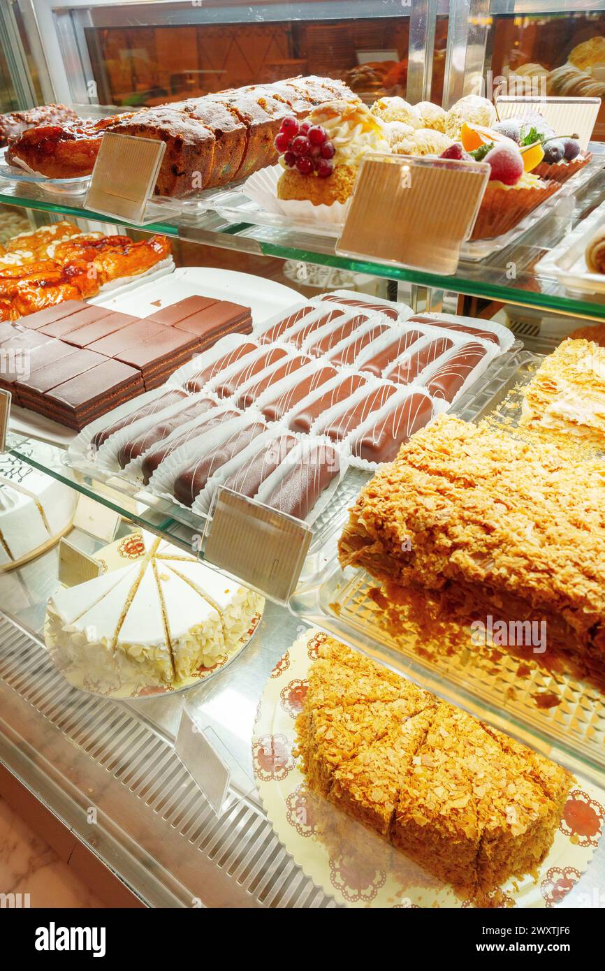 Delectable Assortment of Pastries and Sweets on Display at a Bakery ...