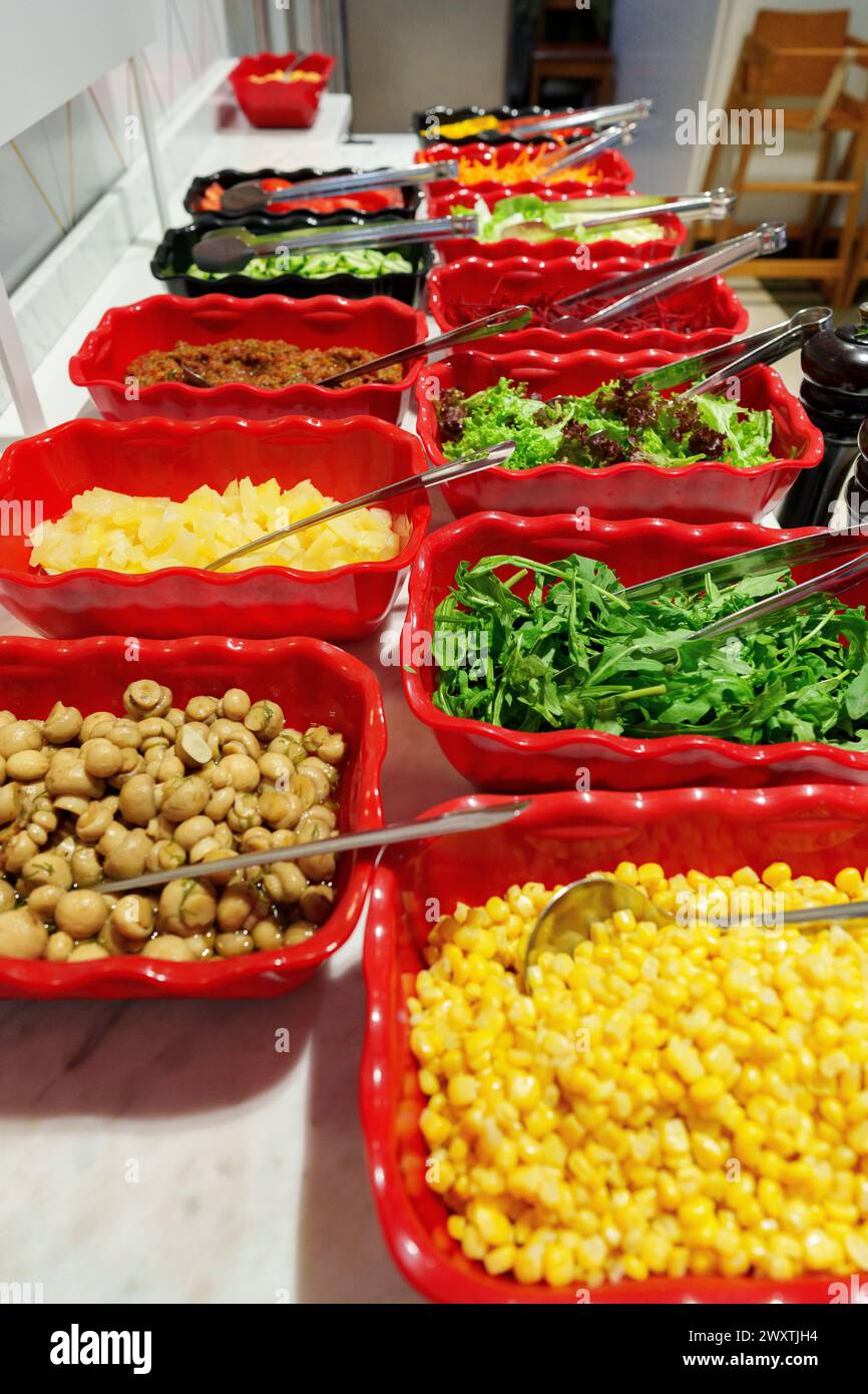 Colorful Salad Buffet Spread Displaying an Array of Fresh Ingredients ...