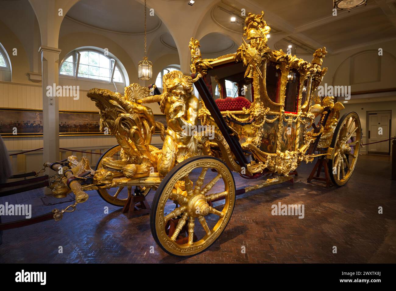 The Gold State Coach used by the British Royal Family stored in The ...