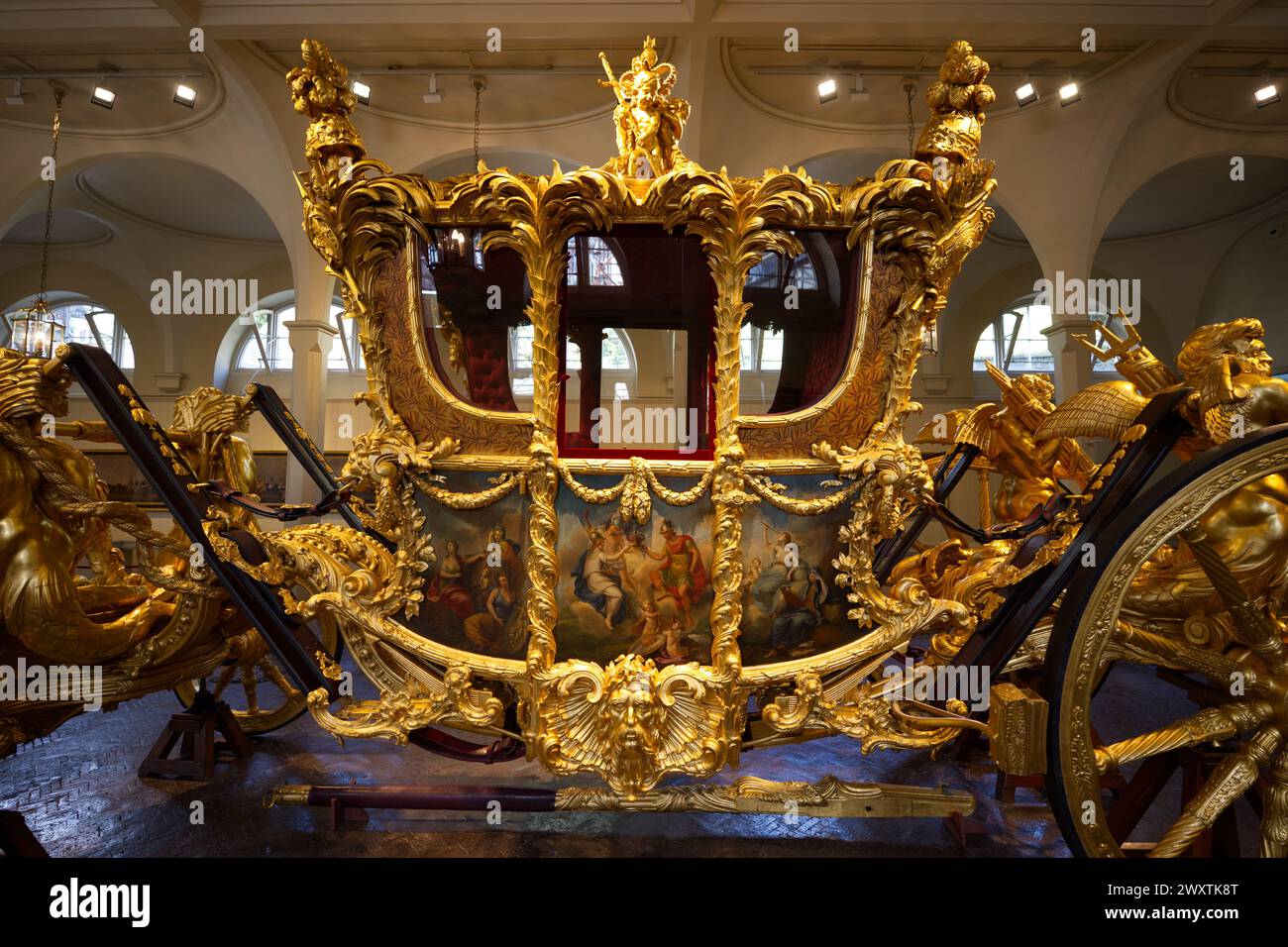 The Gold State Coach used by the British Royal Family stored in The ...