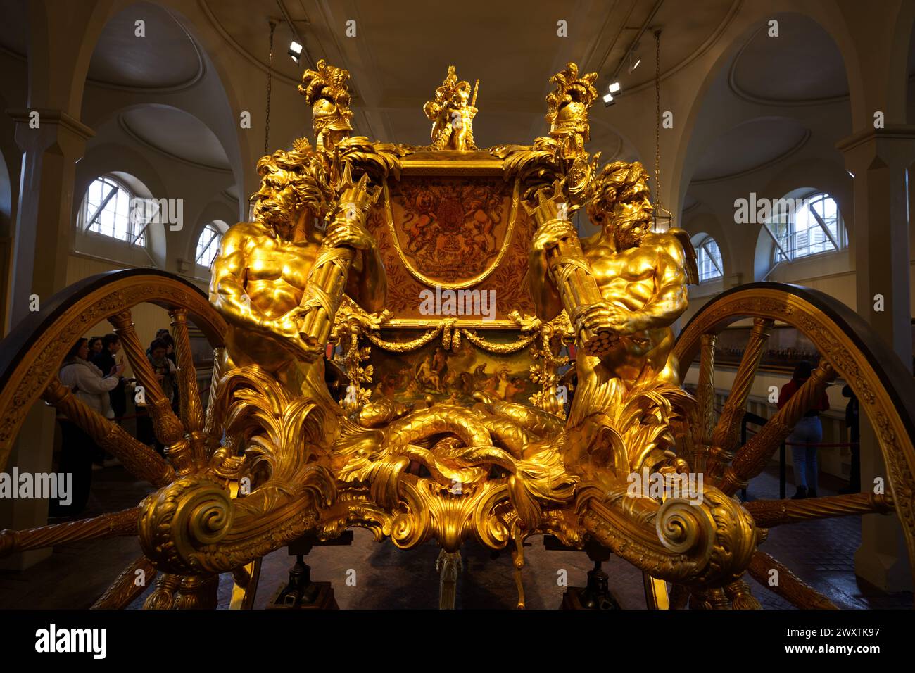 The Gold State Coach used by the British Royal Family stored in The ...