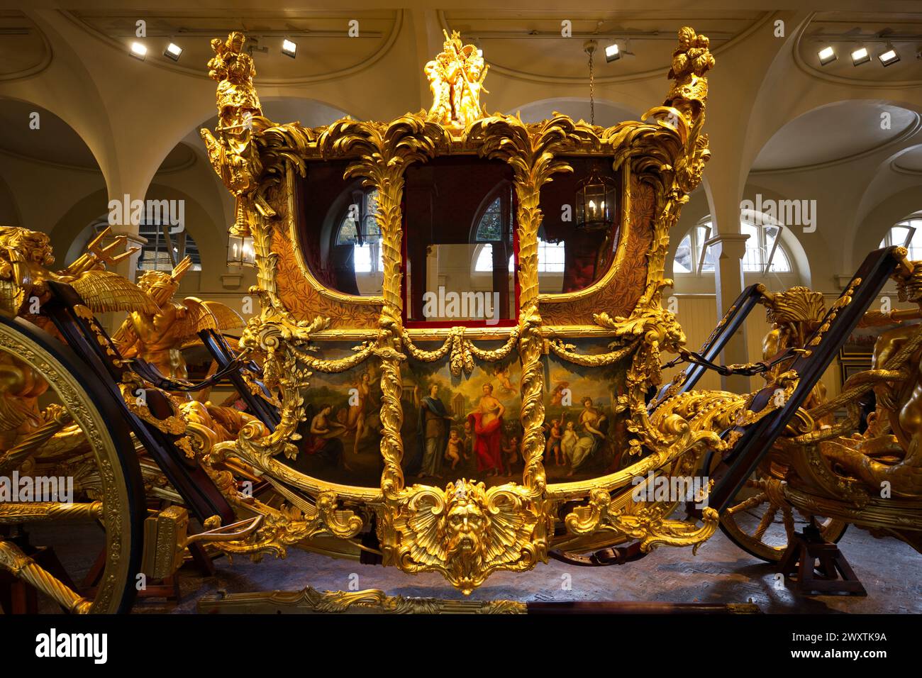 The Gold State Coach used by the British Royal Family stored in The ...