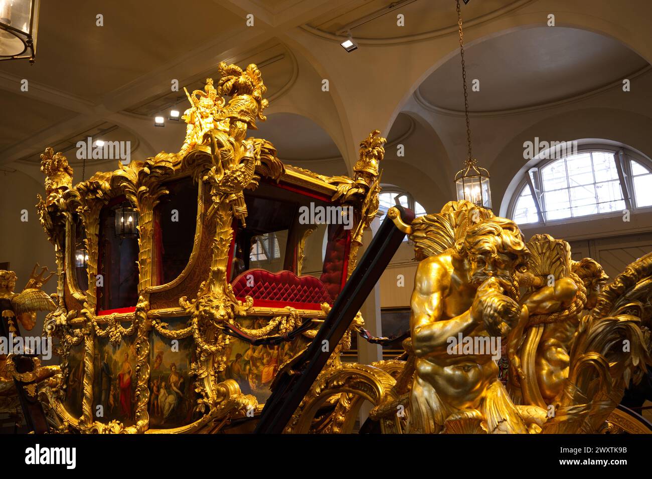 The Gold State Coach used by the British Royal Family stored in The ...
