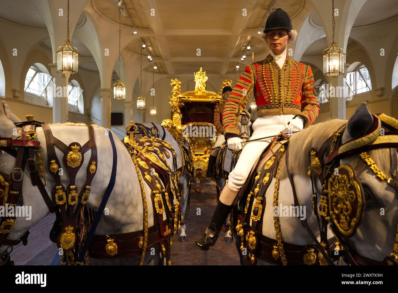 The Gold State Coach used by the British Royal Family stored in The ...