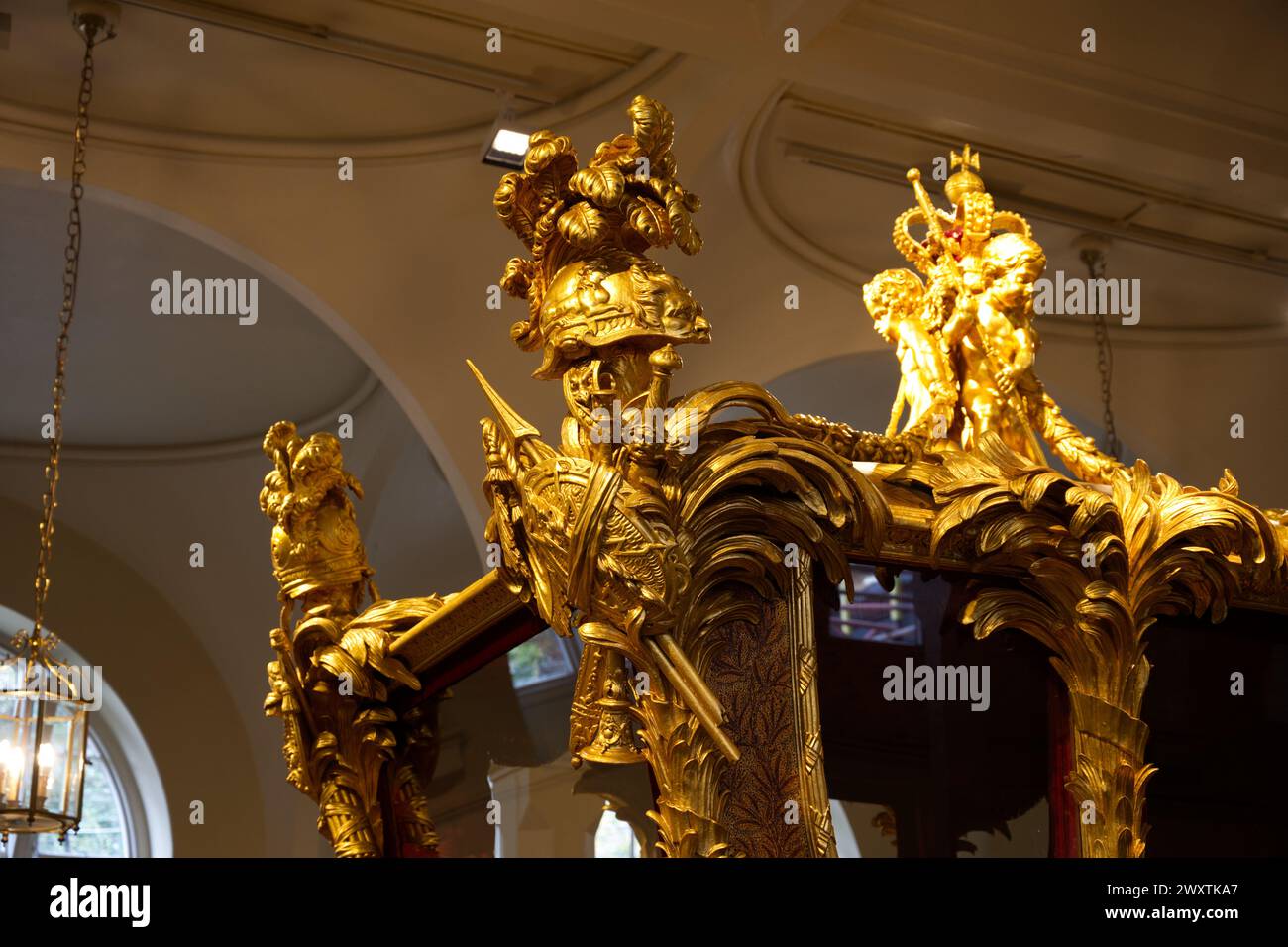 The Gold State Coach used by the British Royal Family stored in The ...