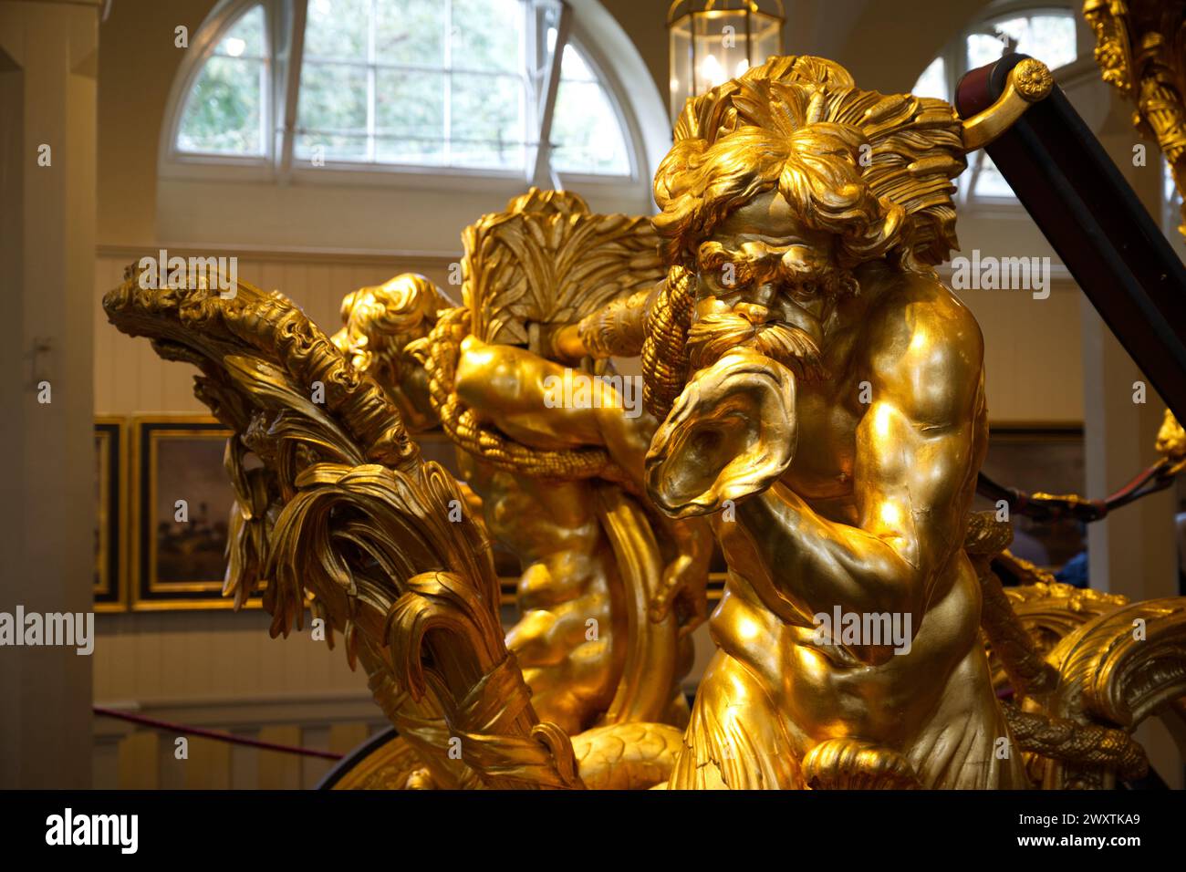 The Gold State Coach used by the British Royal Family stored in The ...