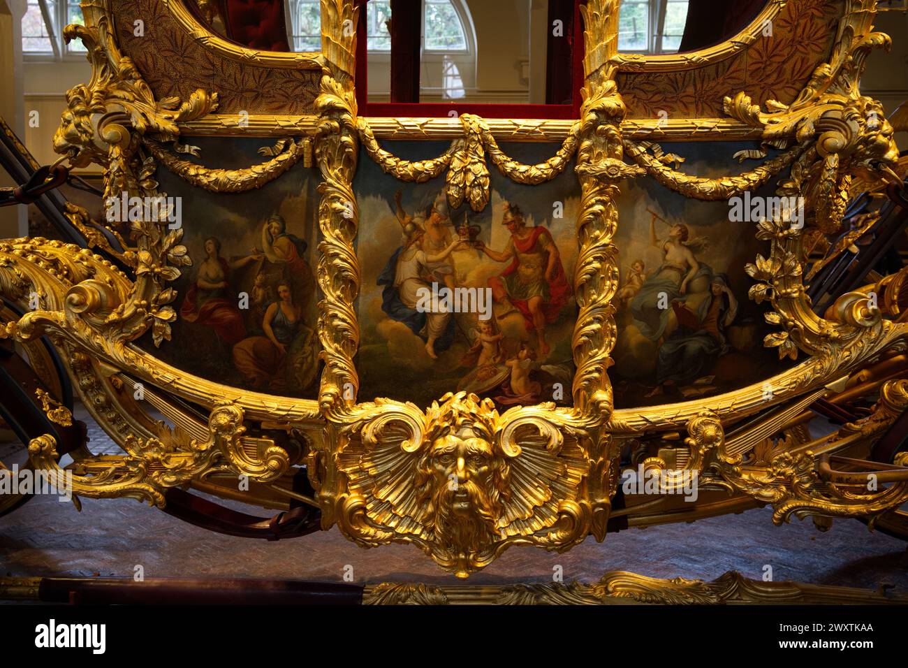 The Gold State Coach used by the British Royal Family stored in The ...