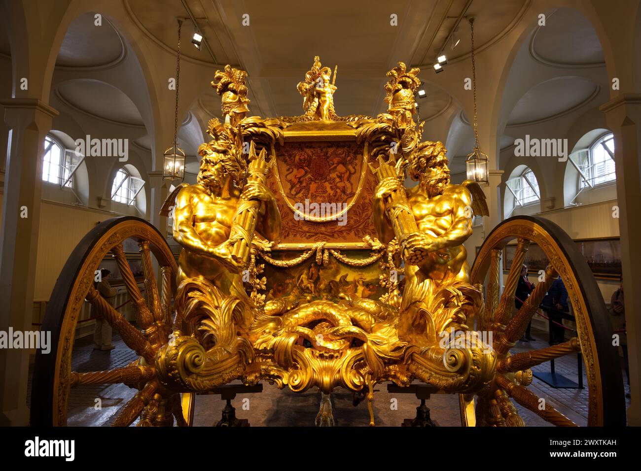 The Gold State Coach used by the British Royal Family stored in The ...