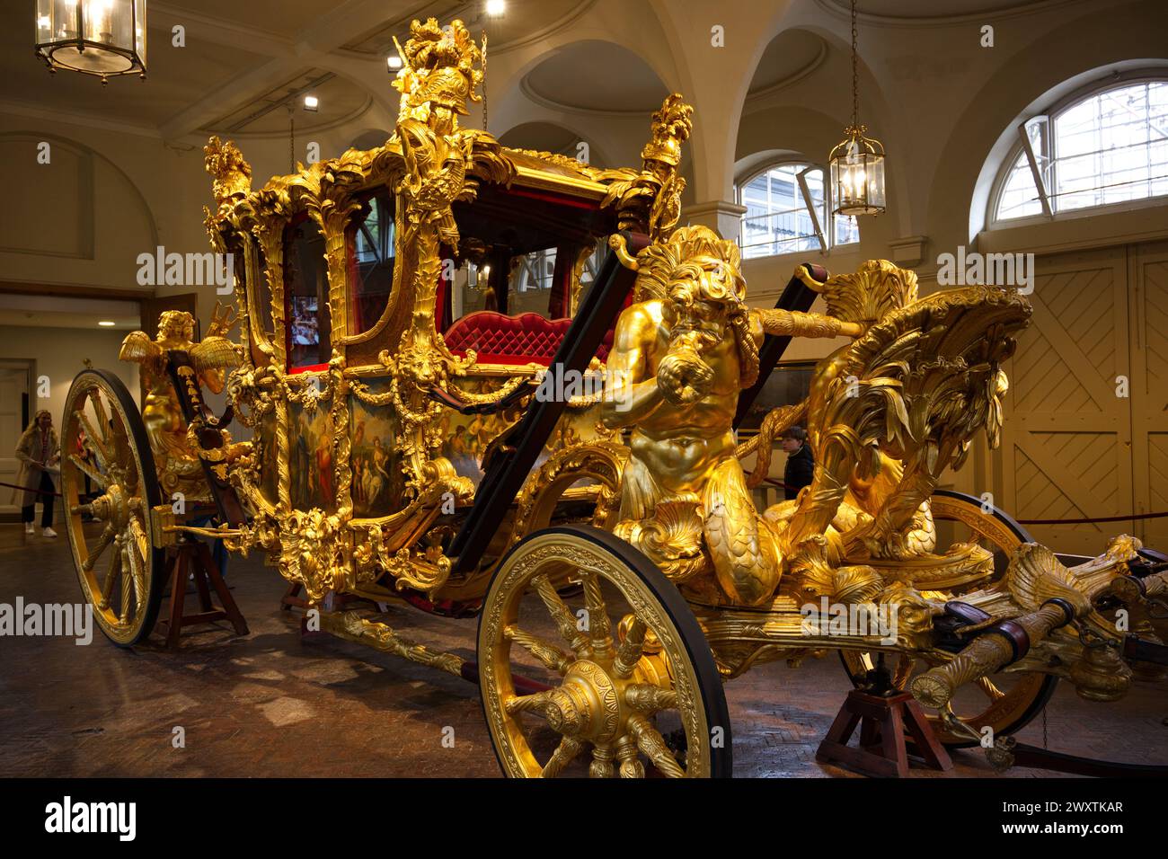 The Gold State Coach used by the British Royal Family stored in The ...