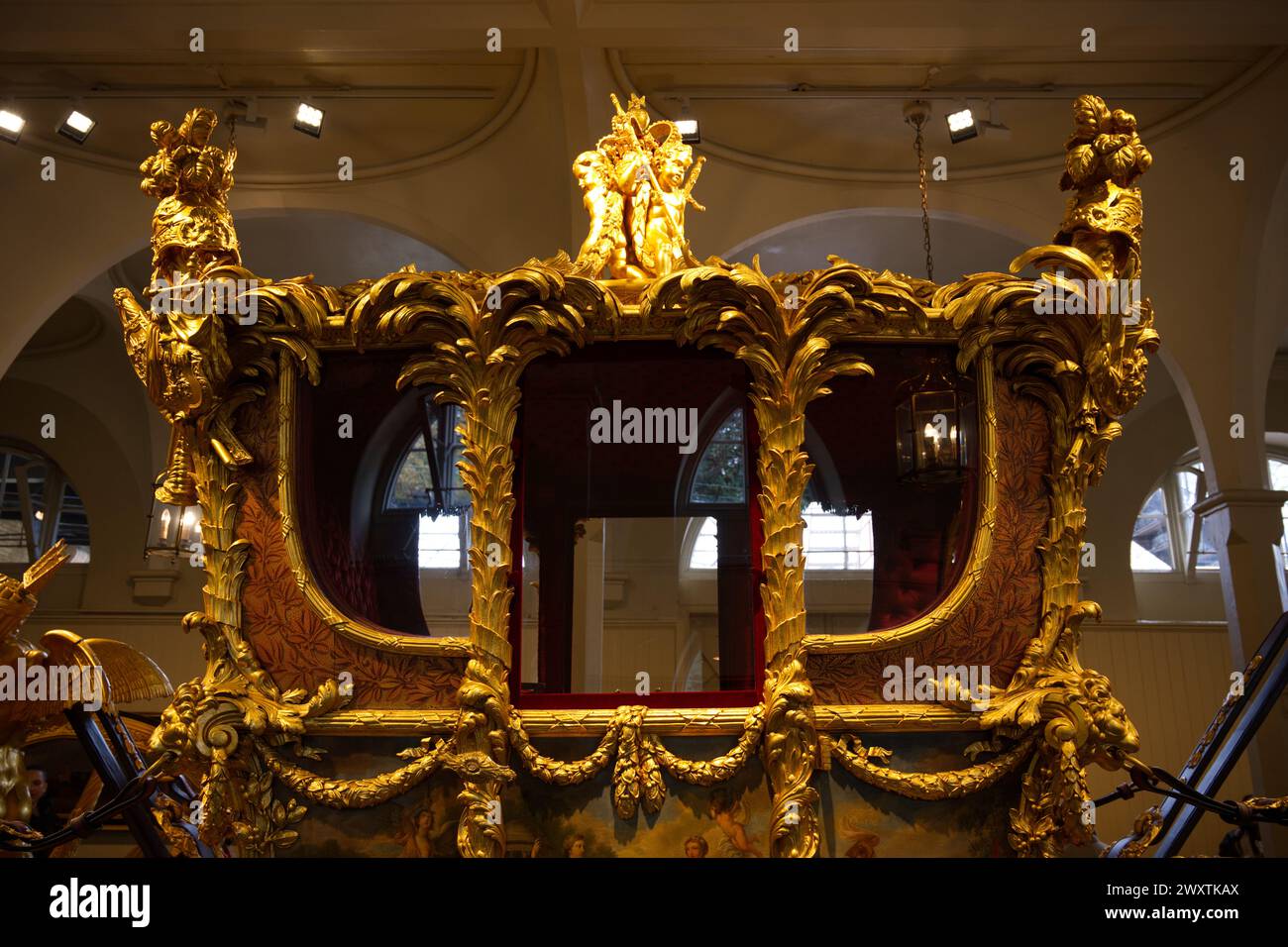 The Gold State Coach used by the British Royal Family stored in The ...