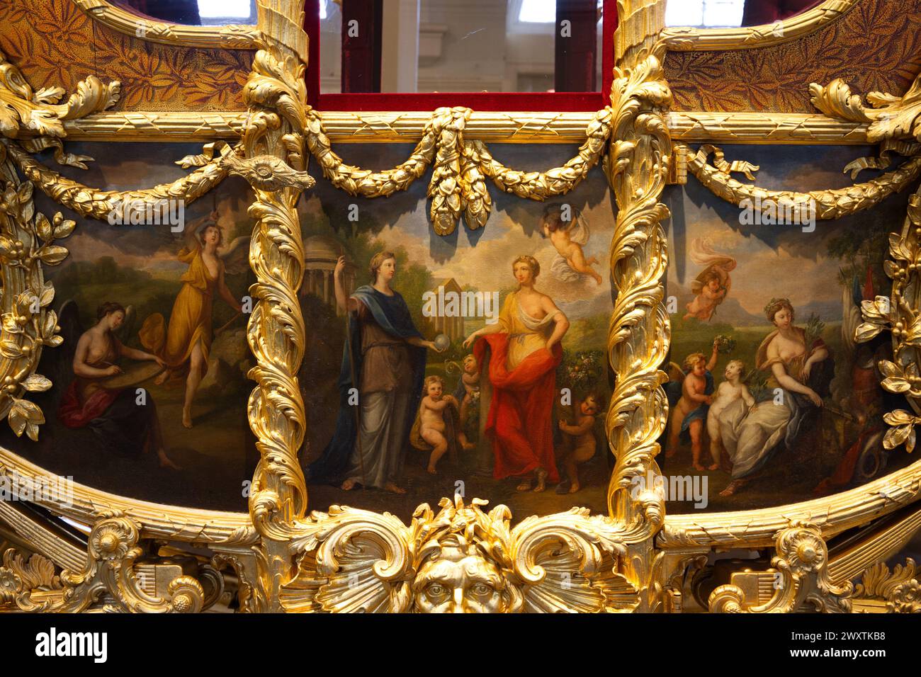 The Gold State Coach used by the British Royal Family stored in The ...