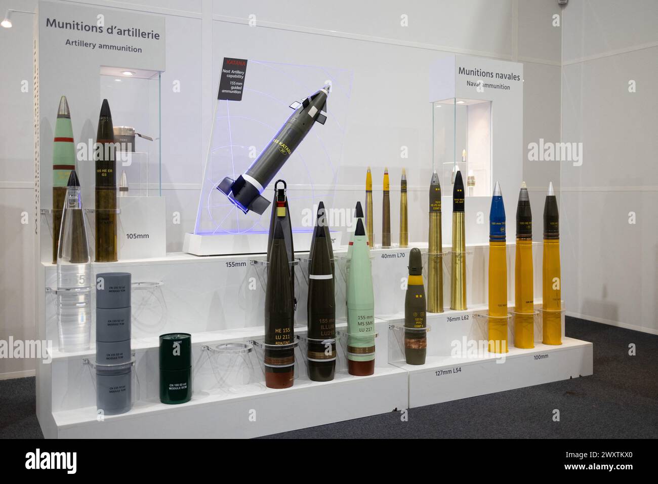 Versailles, France. 02nd Apr, 2024. View of ammunitions at the ...
