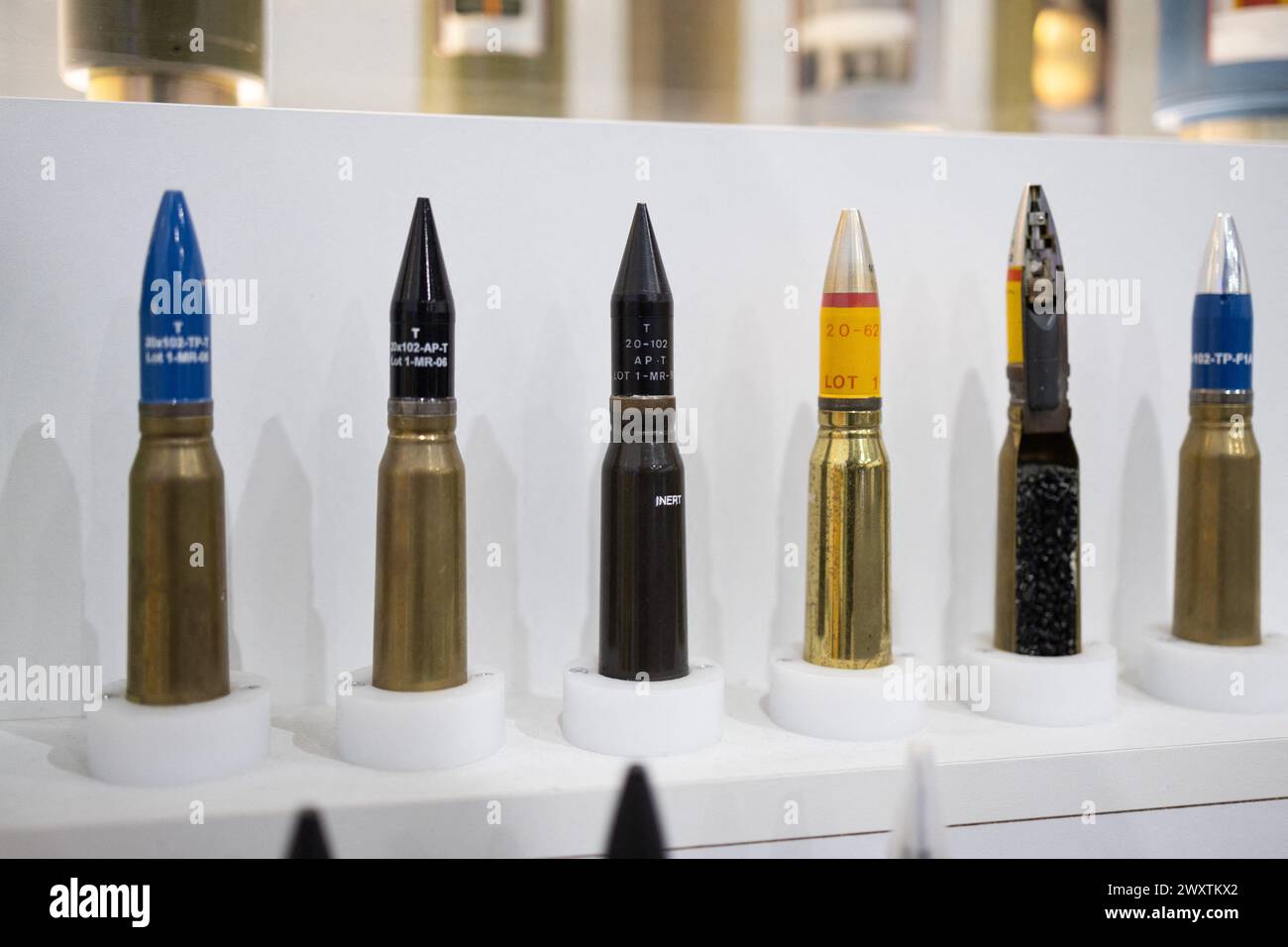 Versailles, France. 02nd Apr, 2024. View of ammunitions at the ...
