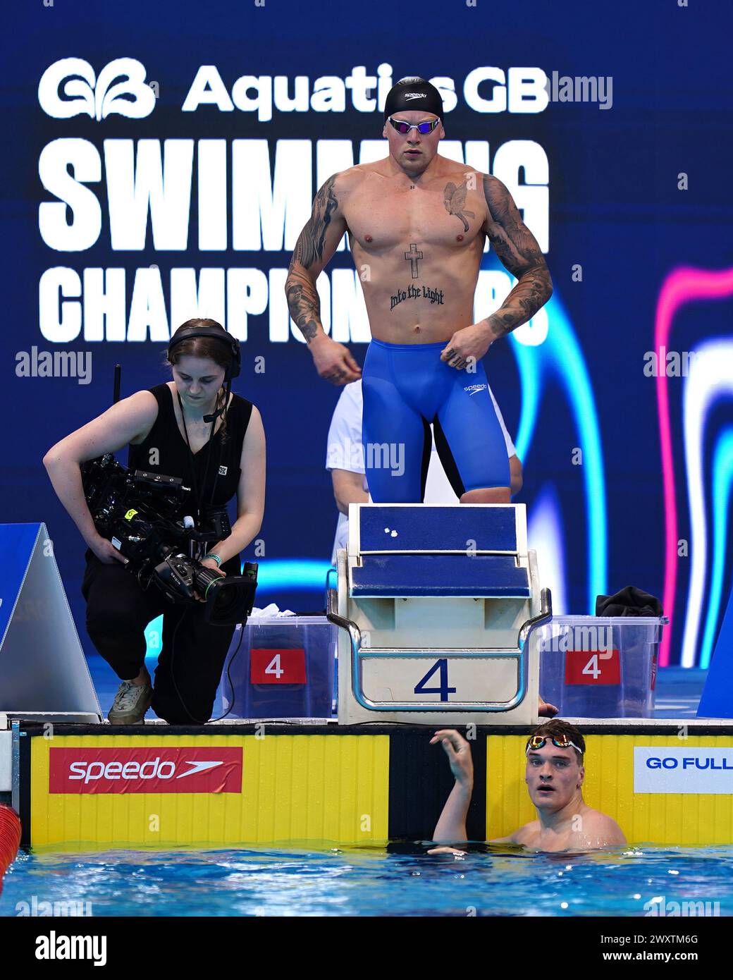 Adam Peaty and James Wilby (bottom) in action during the Men's 100m ...