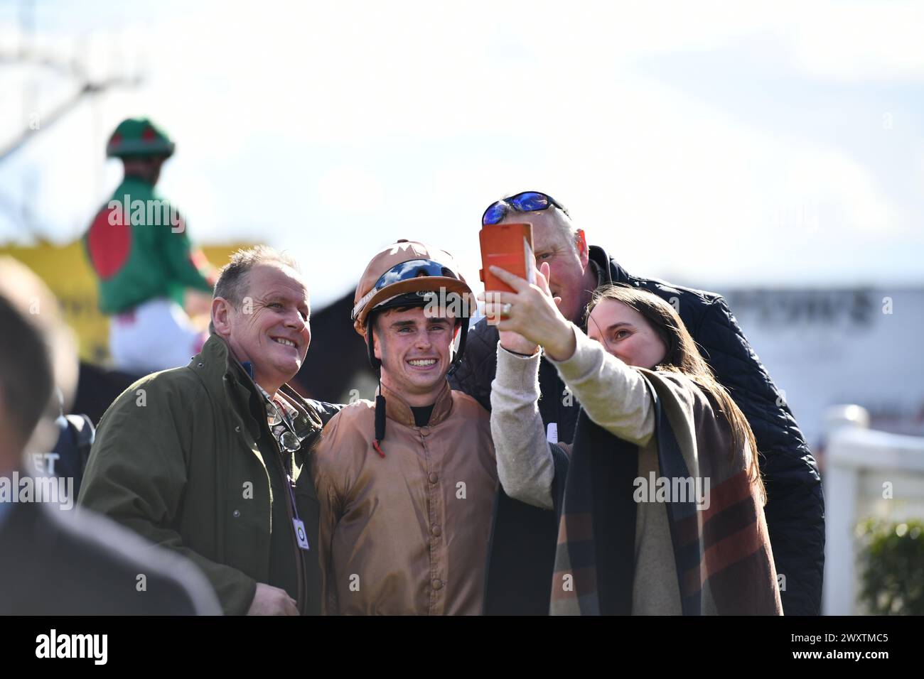 Jockey Jack Enright with fans - XI All-Weather Championships Stock Photo - Alamy