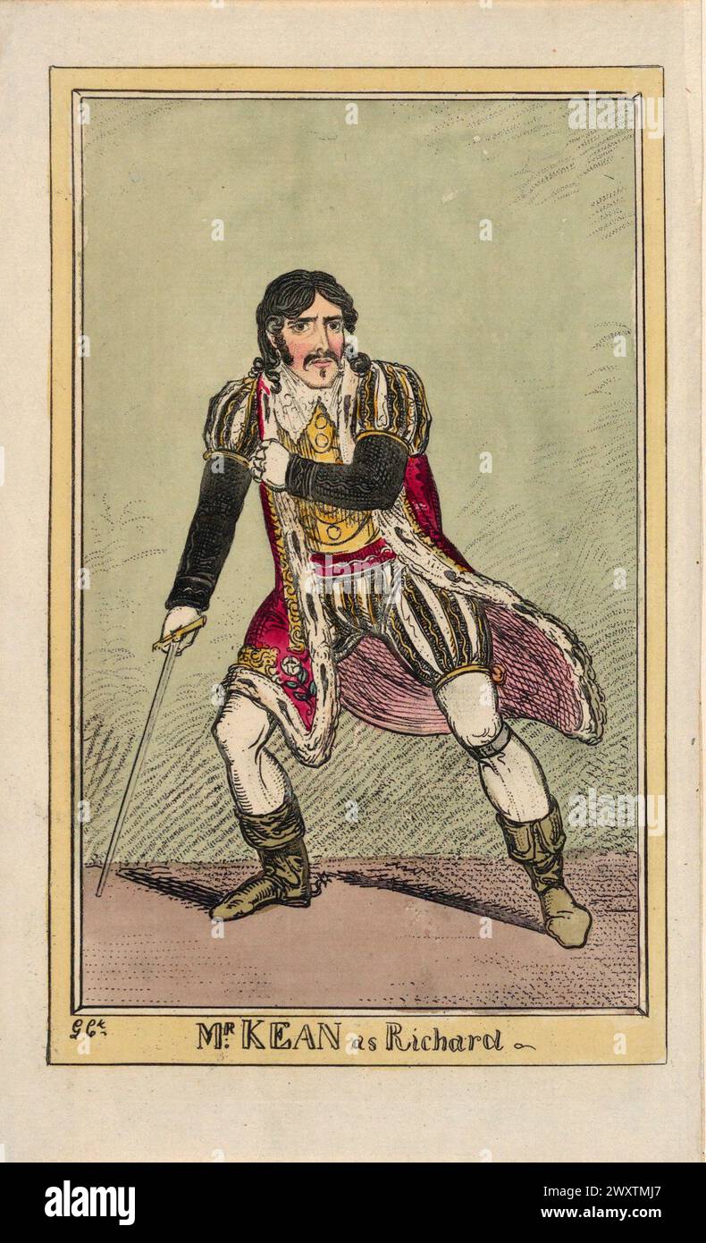 Vintage Portrait of English actor Edmund Kean. as Richard Stock Photo ...