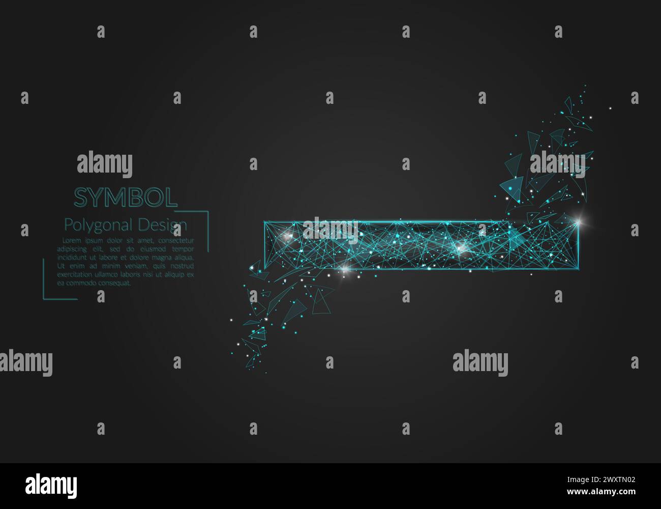 Abstract isolated blue image of a minus sign. Polygonal illustration ...