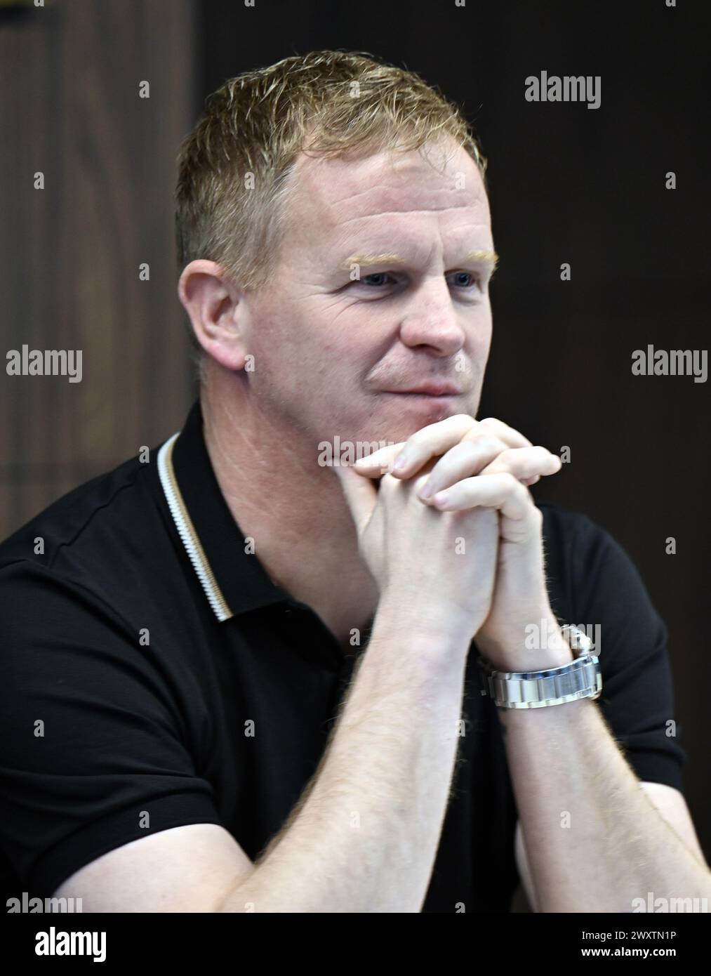 Genk's head coach Wouter Vrancken pictured during a meeting of the ...