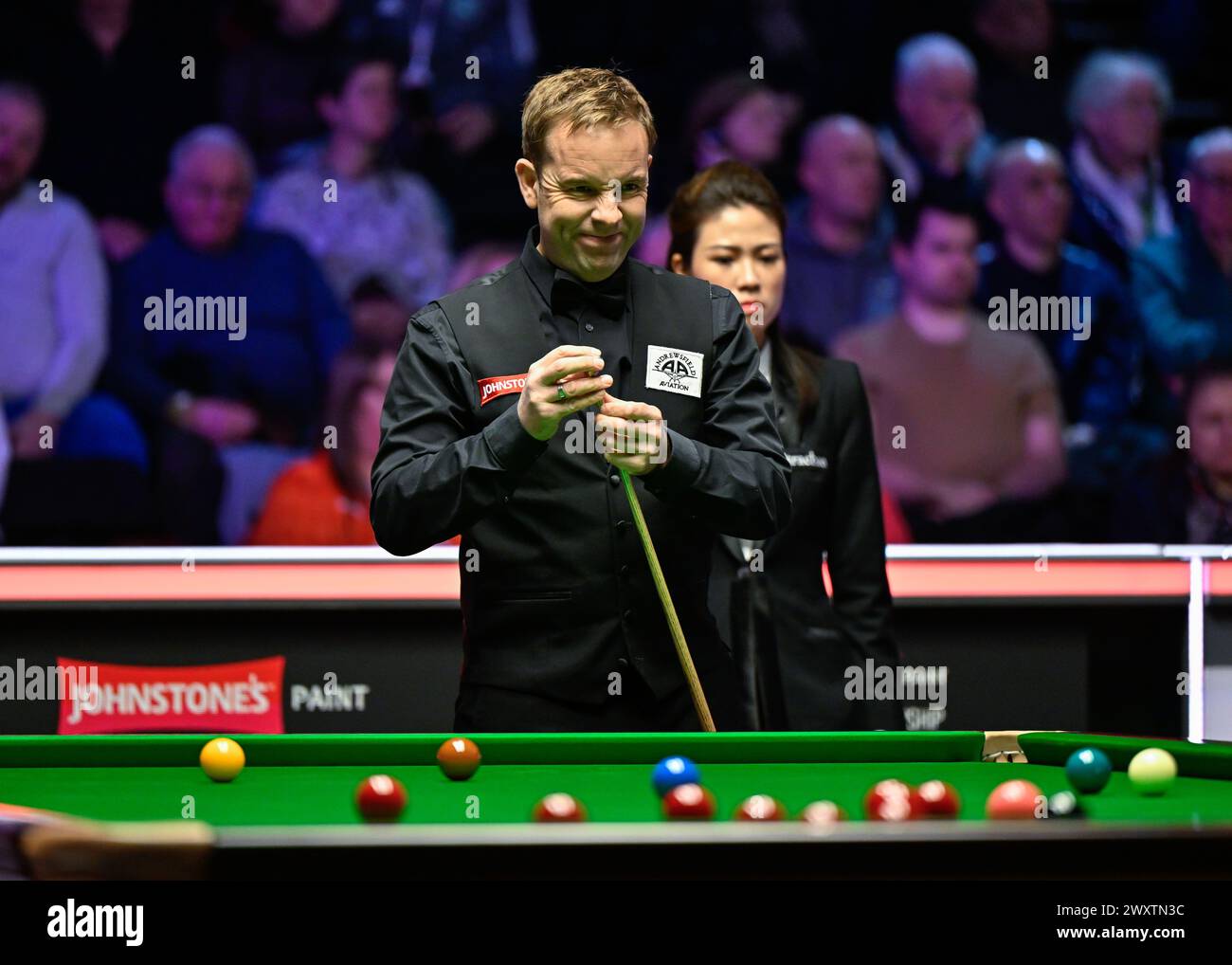 Ali Carter reacts, during the Johnstone’s Paint Tour Championship at ...