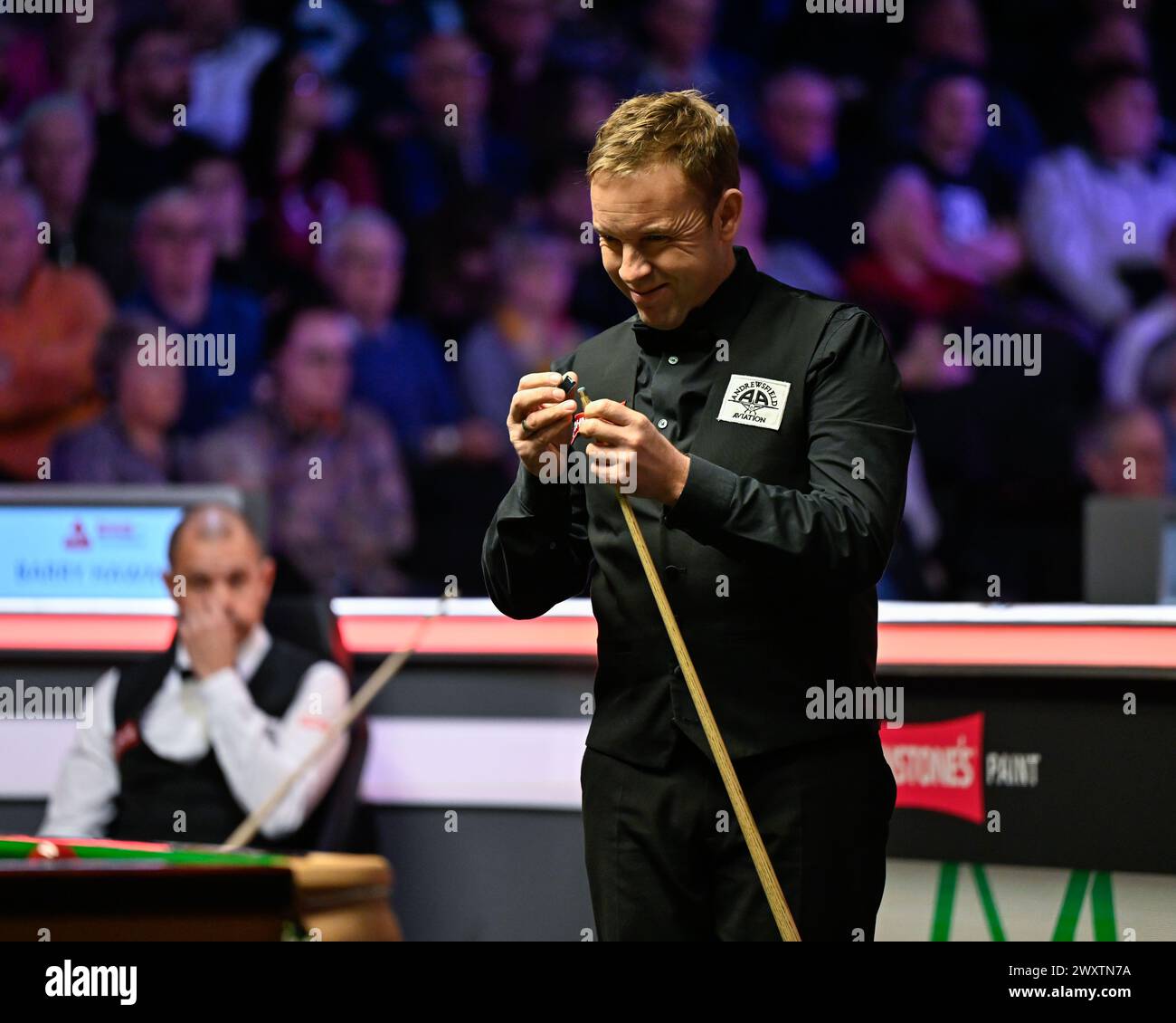 Ali Carter reacts, during the Johnstone’s Paint Tour Championship at ...