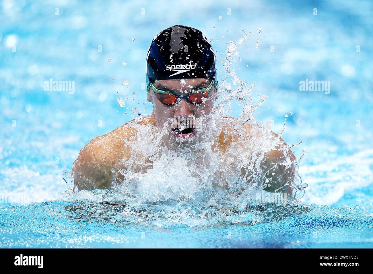 Elijah Kendrick in action during the Men's 100m Breaststroke on day one ...