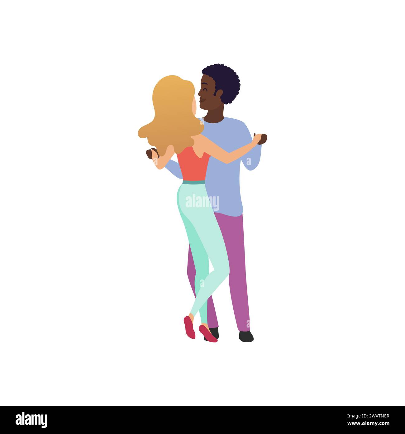 Stylized dancing couple performance. Dance party, dancing group, active ...