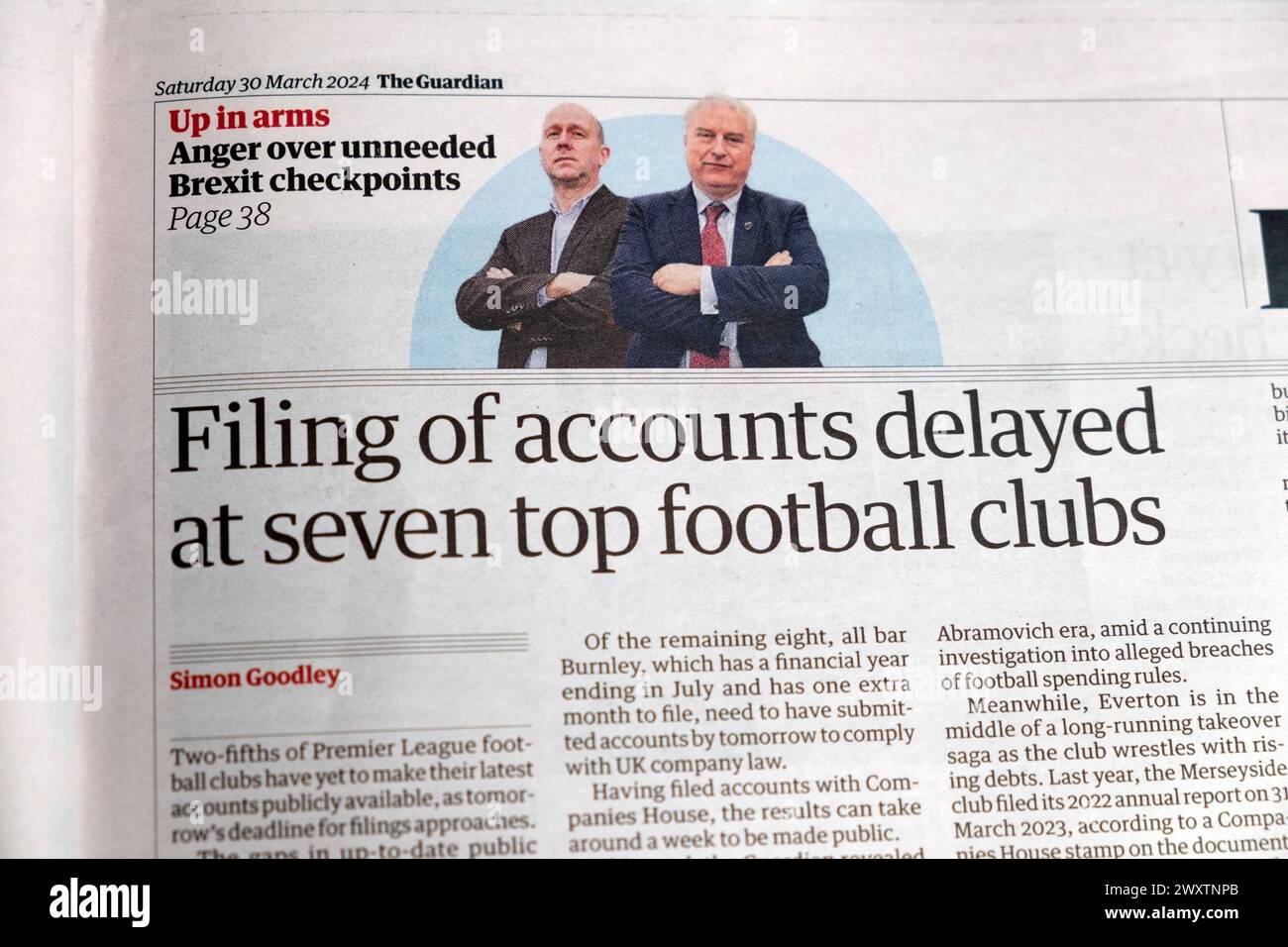 'Filing of accounts delayed at seven top football clubs' Guardian ...