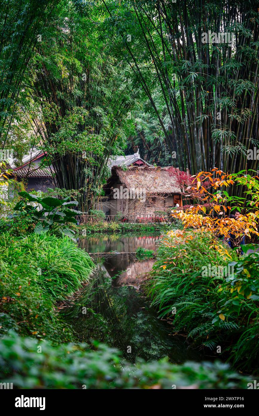 Chengdu Thatched Cottage Park, China Stock Photo - Alamy