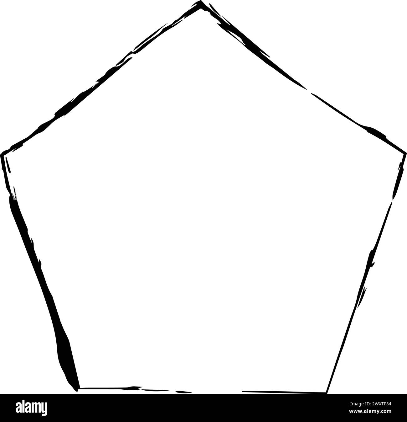 Pentagon grunge texture element frame border shape icon for decorative ...