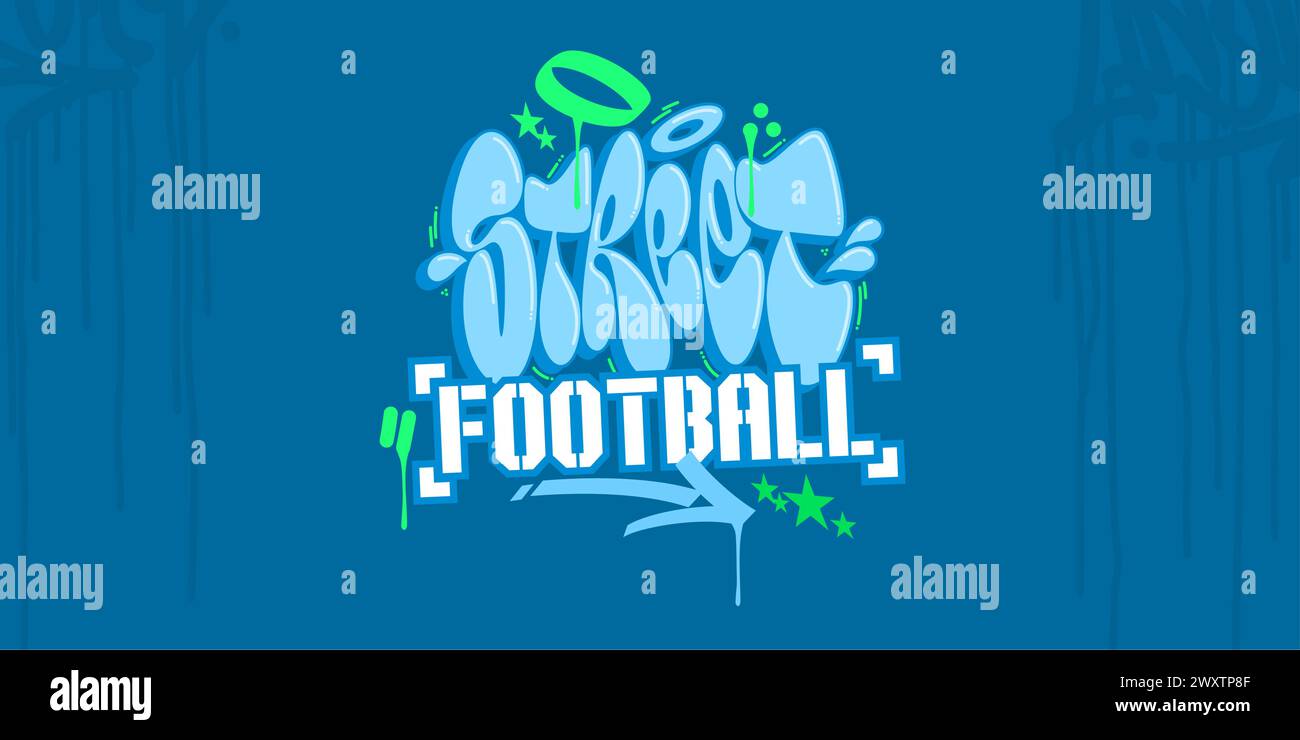 Abstract Hip Hop Hand Written Urban Graffiti Style Street Football ...