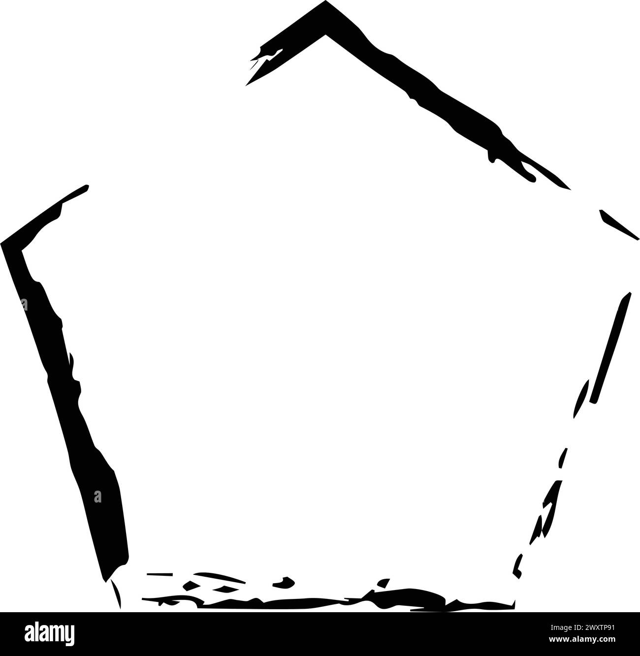 Pentagon grunge texture element frame border shape icon for decorative ...