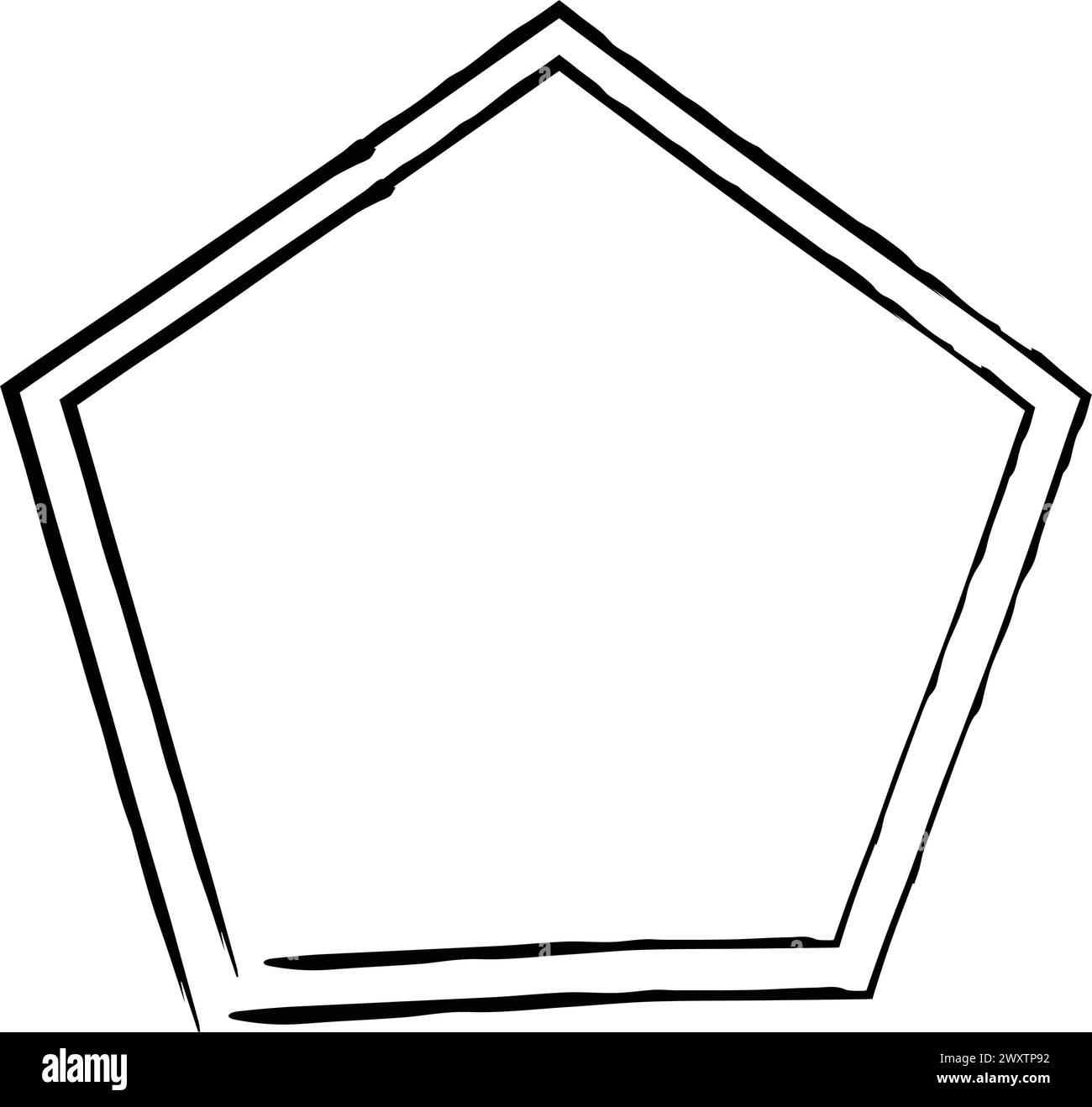 Pentagon grunge texture element frame border shape icon for decorative ...