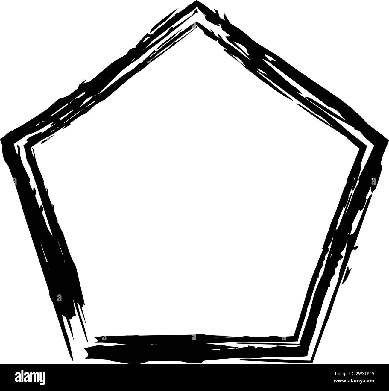 Pentagon grunge texture element frame border shape icon for decorative ...