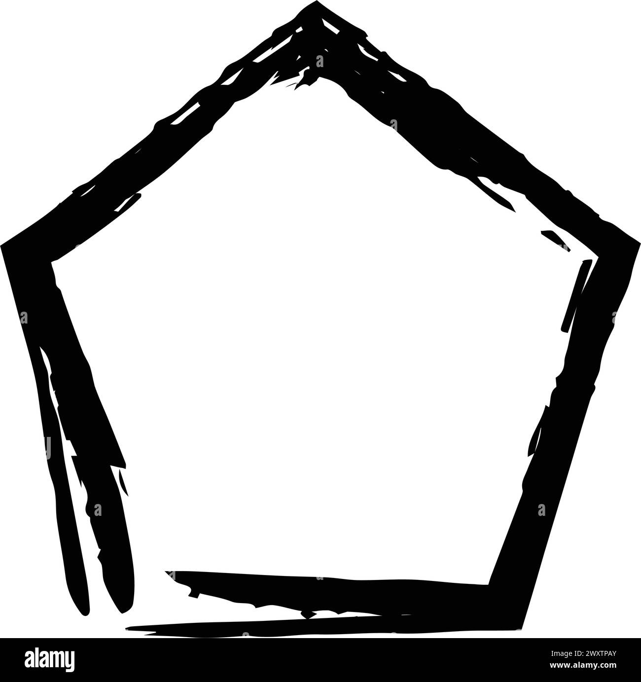 Pentagon grunge texture element frame border shape icon for decorative ...