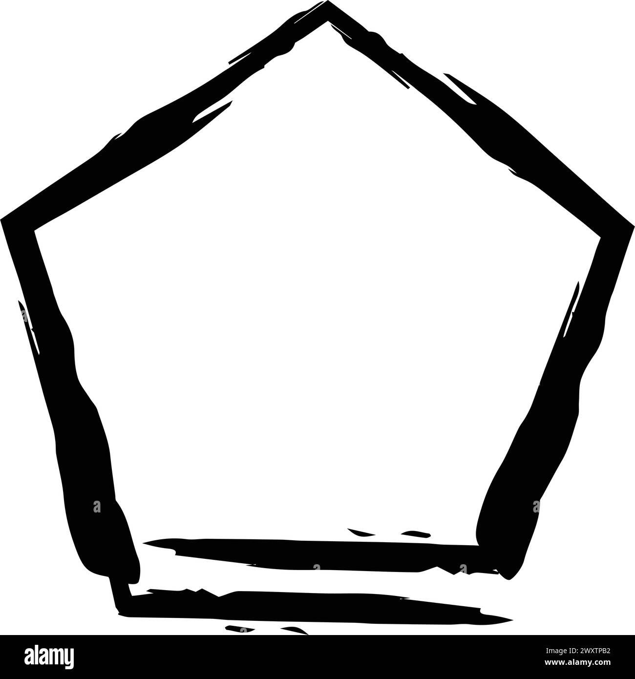 Pentagon grunge texture element frame border shape icon for decorative ...