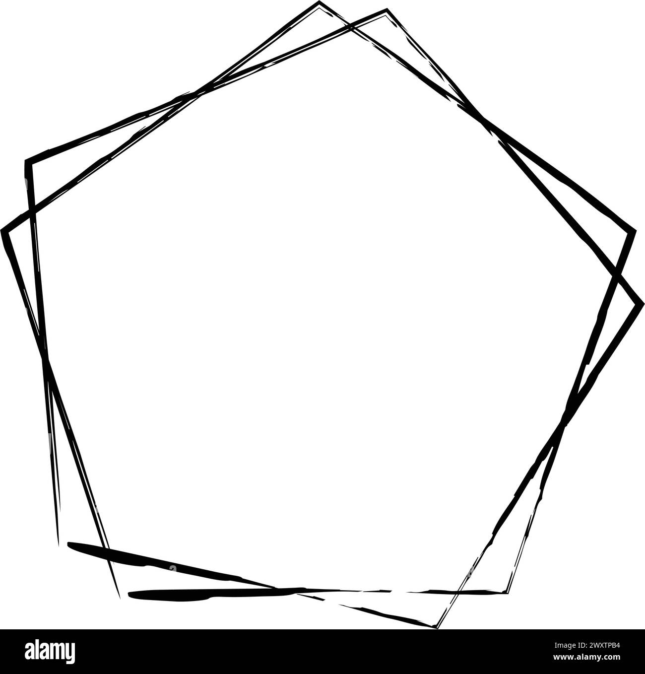 Pentagon grunge texture element frame border shape icon for decorative ...