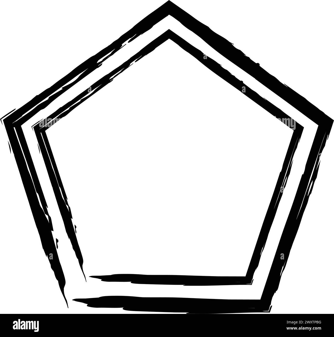 Pentagon grunge texture element frame border shape icon for decorative ...