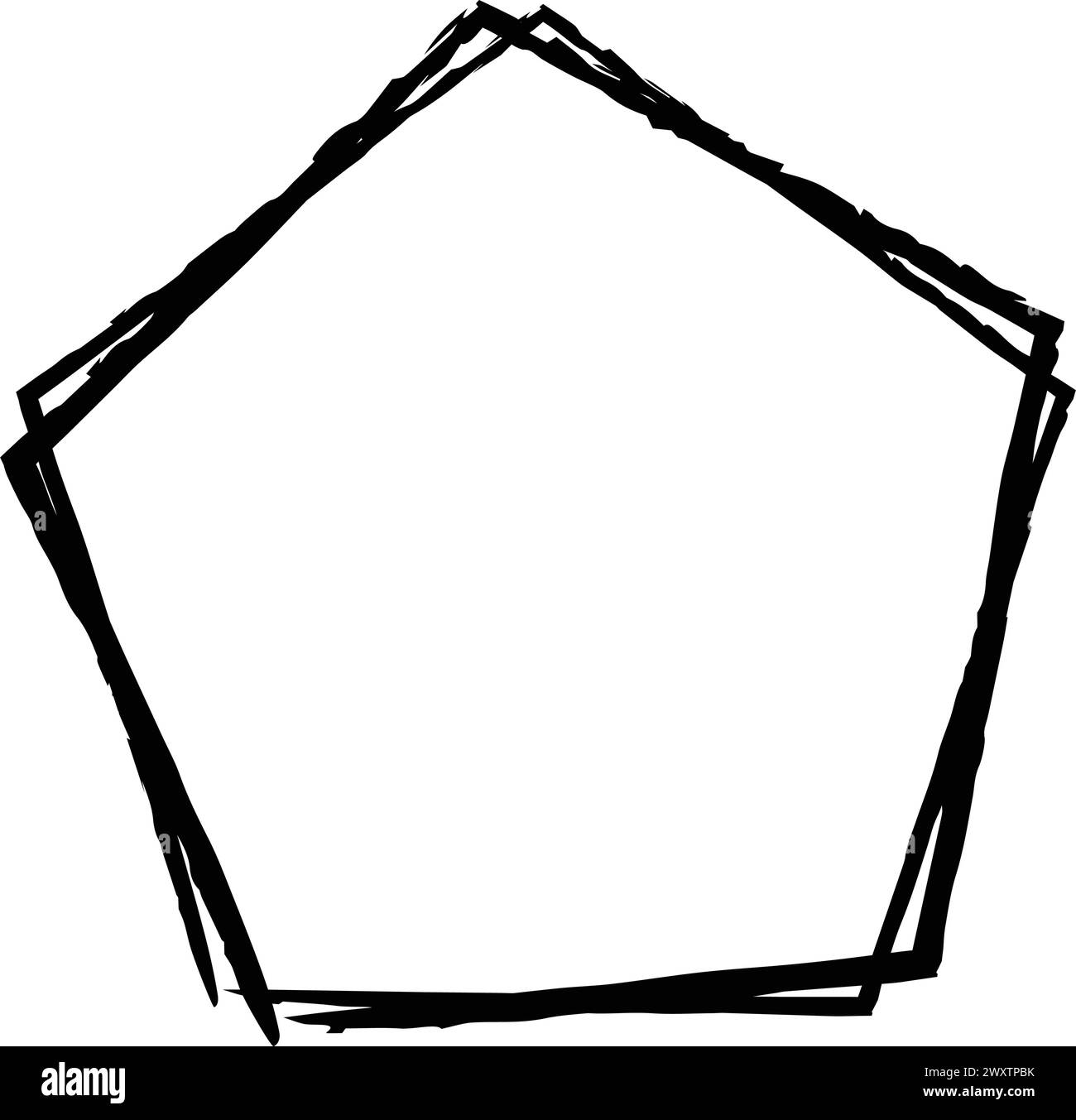 Pentagon grunge texture element frame border shape icon for decorative ...