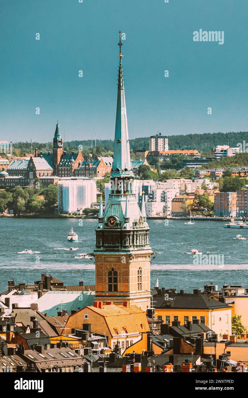 Stockholm, Sweden. Scenic View Of Skyline At Summer Day. Elevated View ...