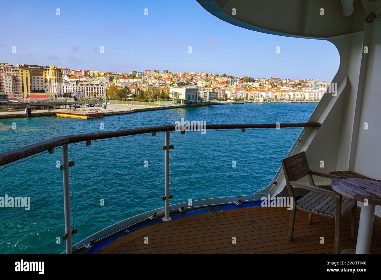 Waterfront buildings in Santander, port city in Cantabria, Northern ...