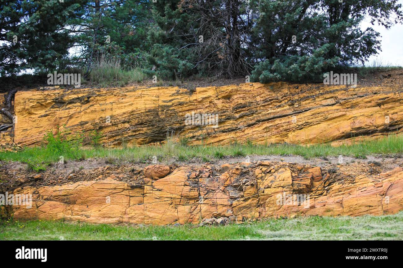 Sedimentary rock cliff face in Canberra, Australia Stock Photo - Alamy