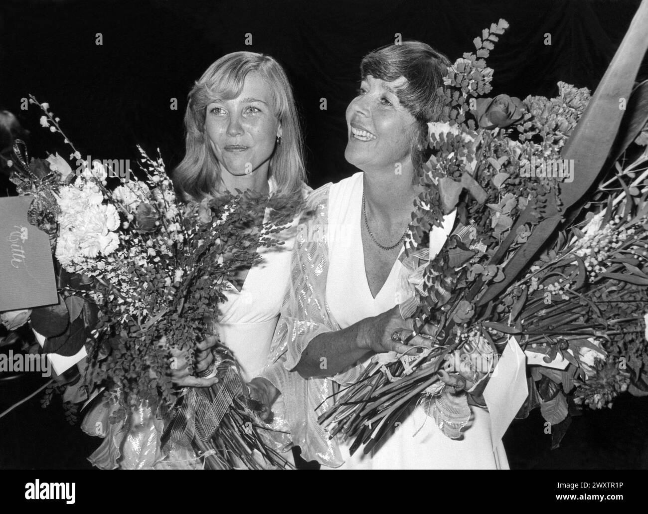 Alice Babs Sjöblom Swedish singer with youngest daughter Titti after a ...