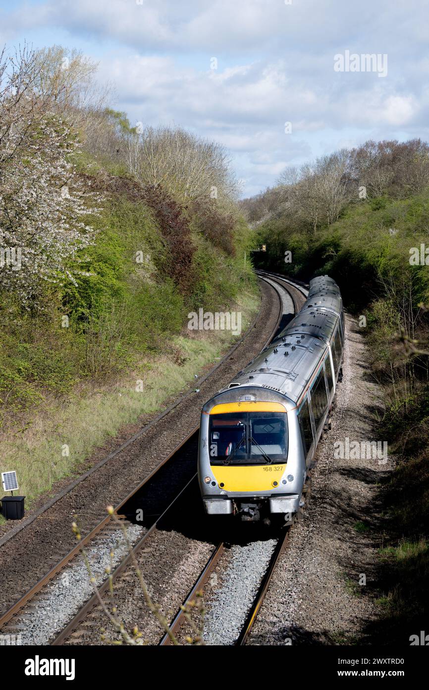 Chiltern Railways class 168 diesel train at Whitnash Cutting, near ...